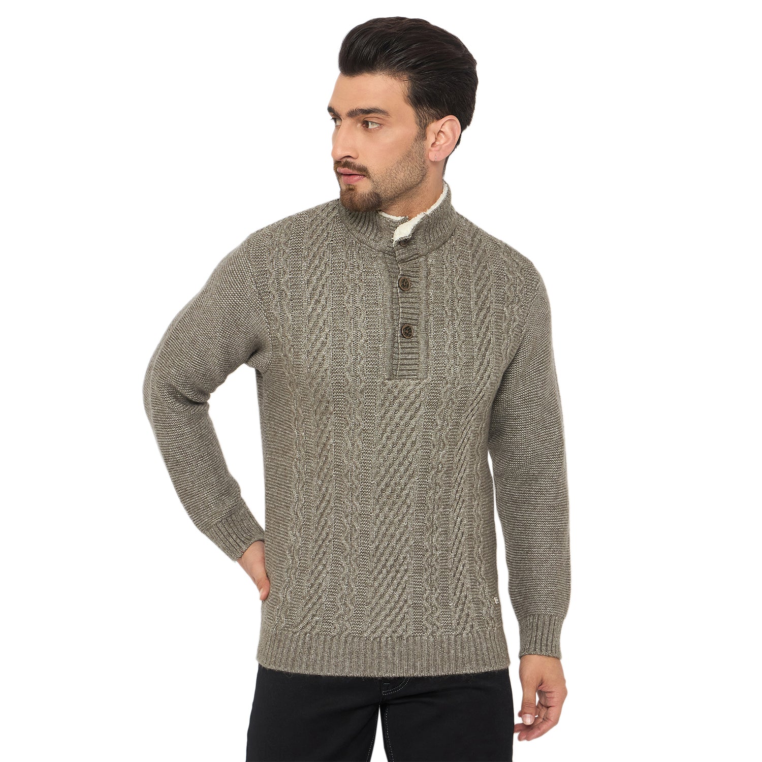 Duke Urban Men Full Sleeve Button Placket Sweater (SDS2242)